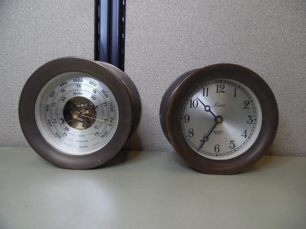 Antique Boston Shipstrike Quartz Clock and Barometer Set - Vintage ...