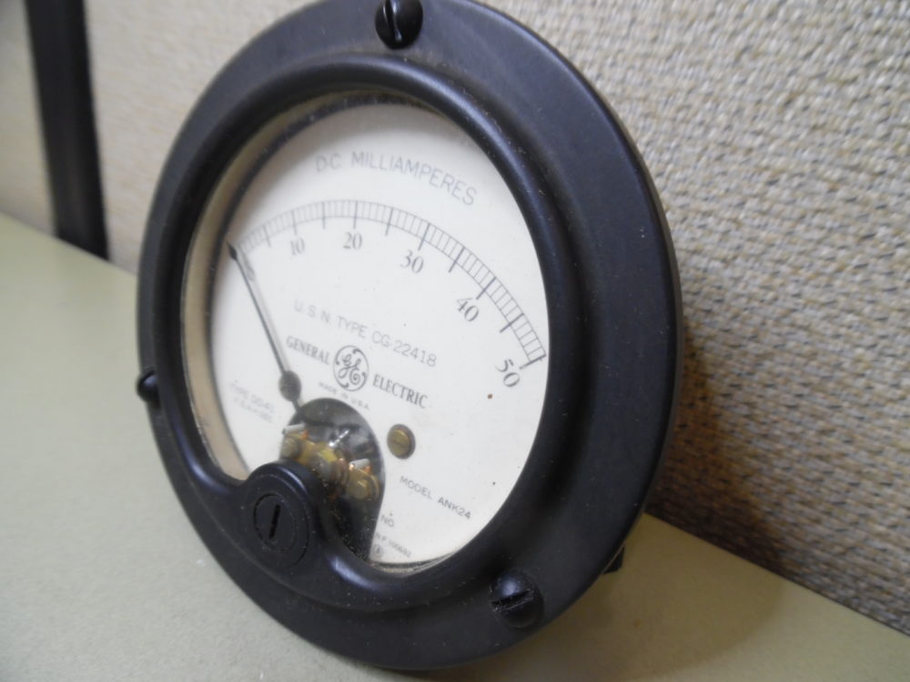 Vintage GE General Electric DC milliAmp miliAmpere Meter Gauge 0 to 50 ...