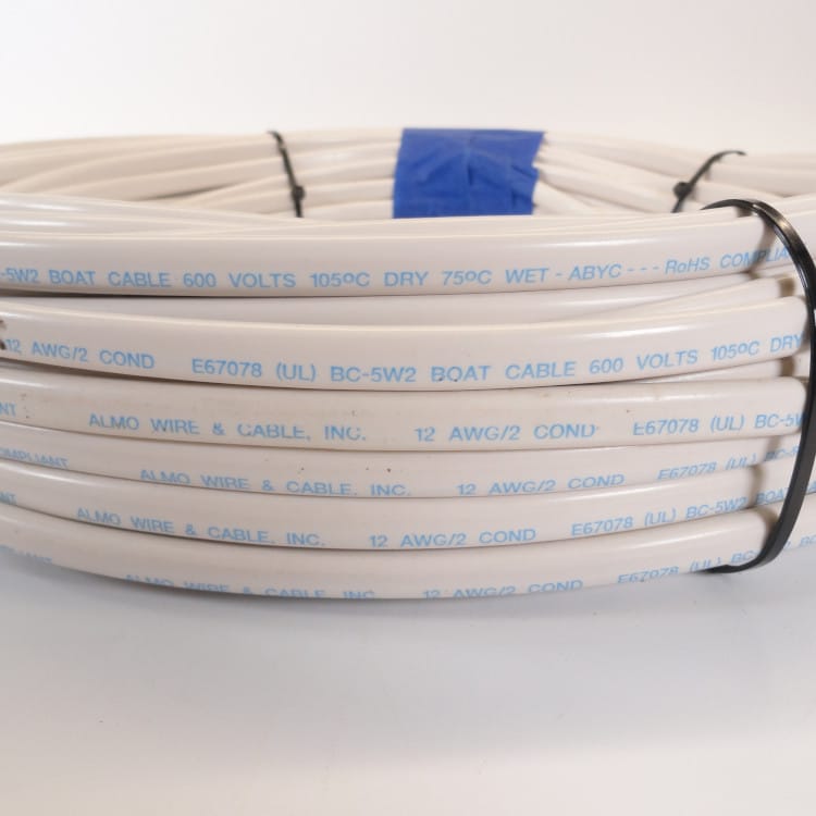 12/2 12 AWG Duplex Marine Grade Tinned Copper Boat Cable UL Listed ...