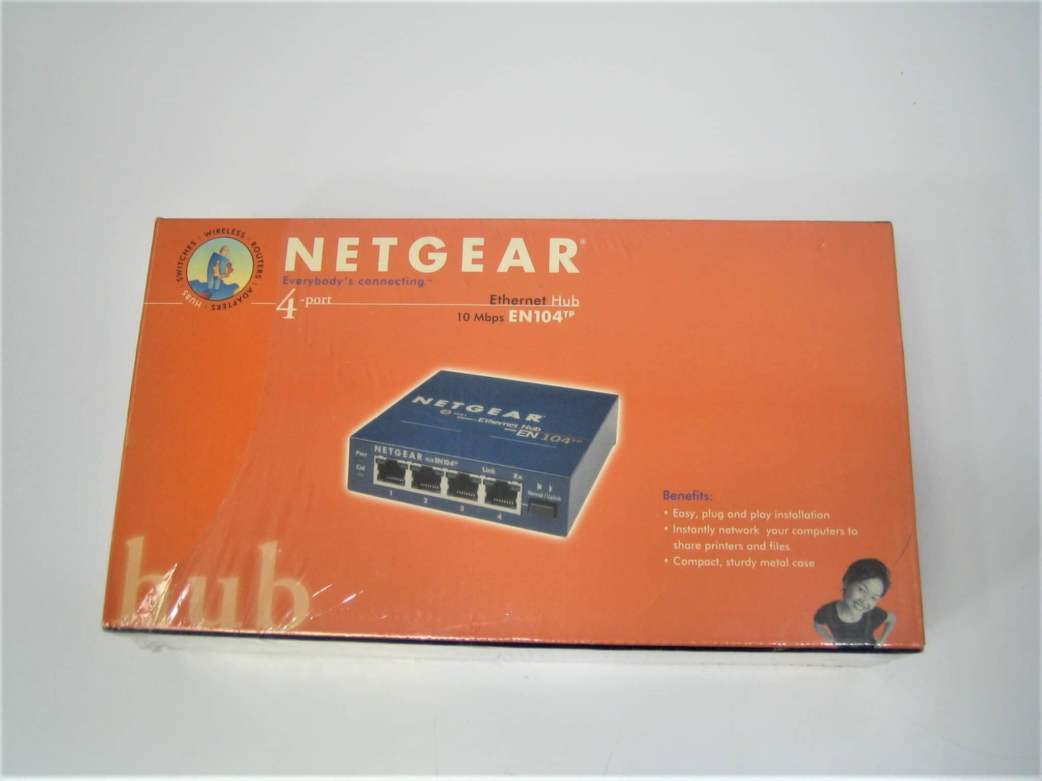 Netgear 4 Port Ethernet Hub 10 Mbps EN104TP - New (Open Box) - Free ...